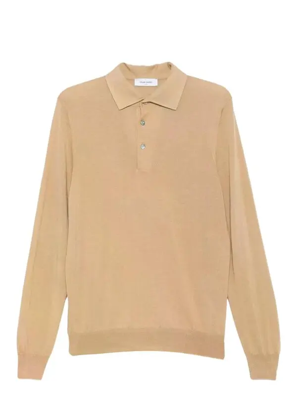 GRAN SASSO Long-sleeve Polo Shirt - Brown