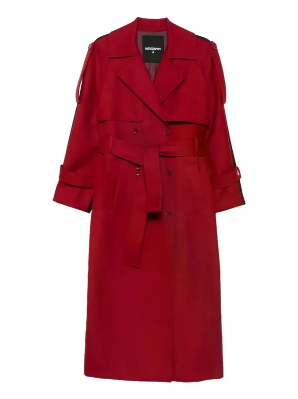 Patrizia Pepe Double-breasted Wool Trench Coat - Red