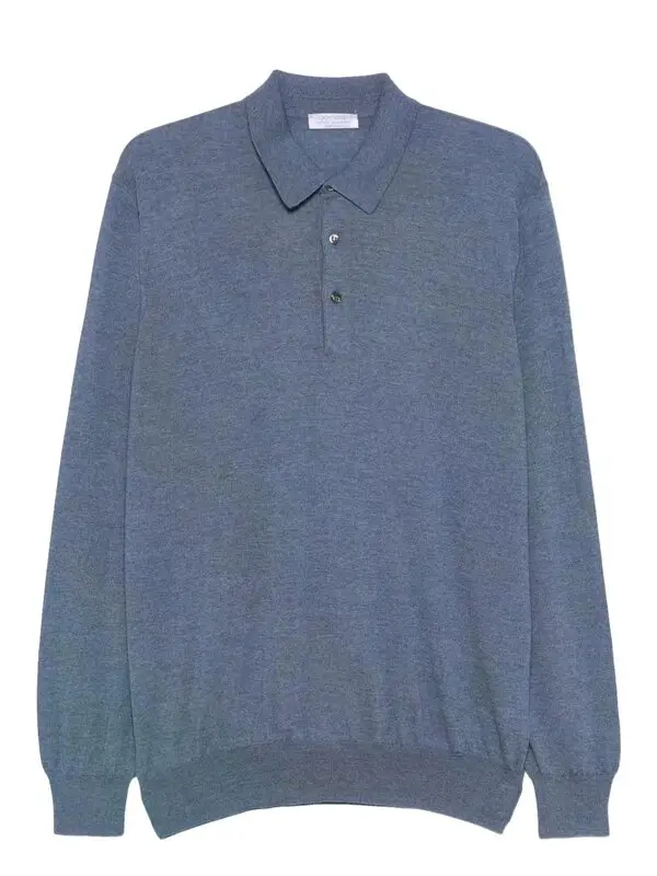 GRAN SASSO Virgin Wool Polo Shirt - Blue