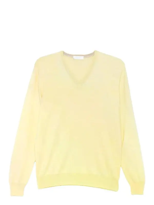 GRAN SASSO V-neck Top - Yellow