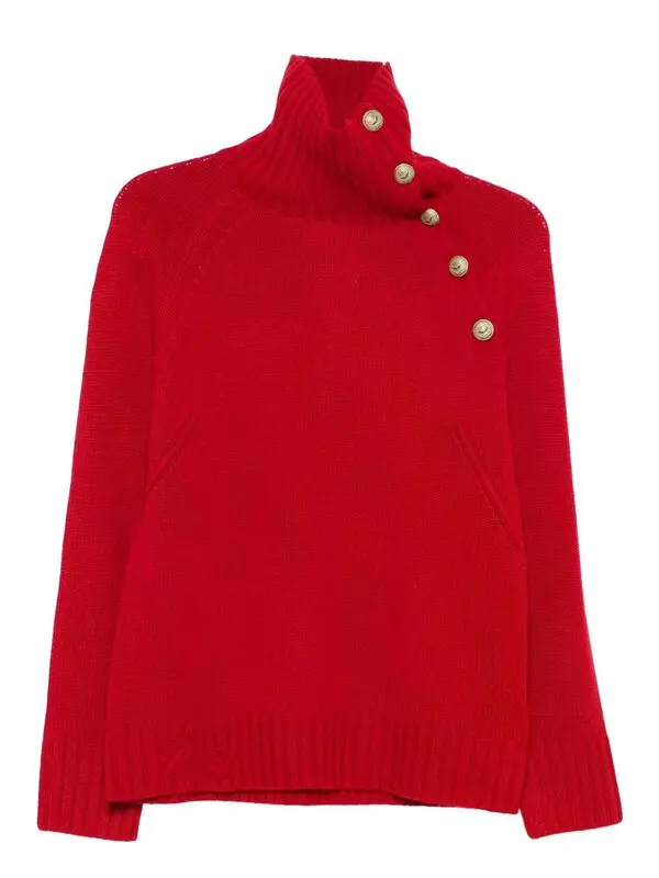 Zadig&Voltaire High-neck Sweater With Button Details - Red