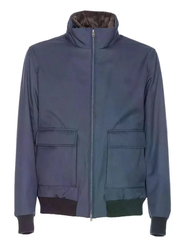 Herno Zip-up Bomber Jacket - Blue