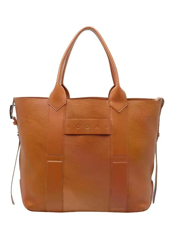 Hogan Script-detail Leather Tote - Brown