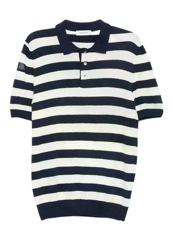 GRAN SASSO Striped Polo Shirt - Blue