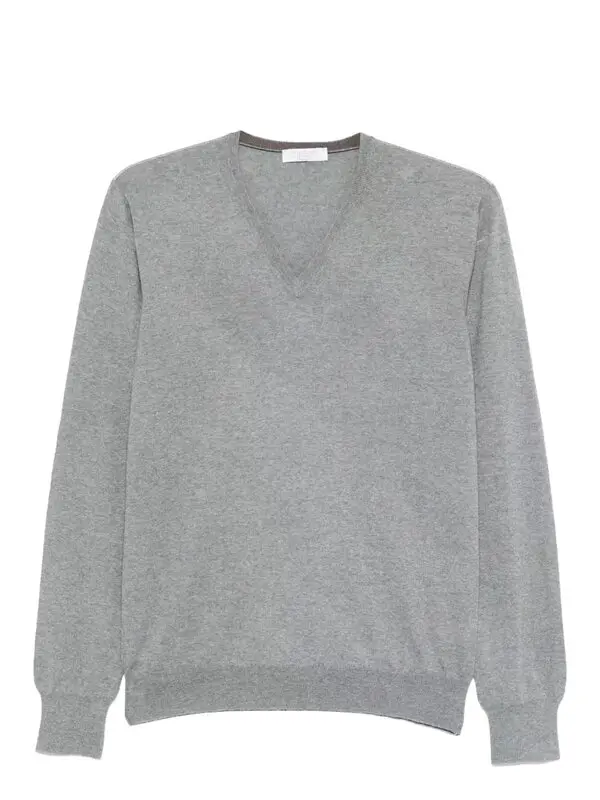 GRAN SASSO V-neck Wool Sweater - Grey