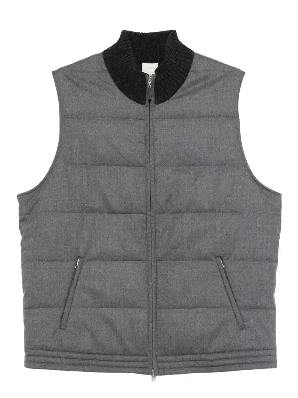 GRAN SASSO Quilted Wool Gilet - Grey