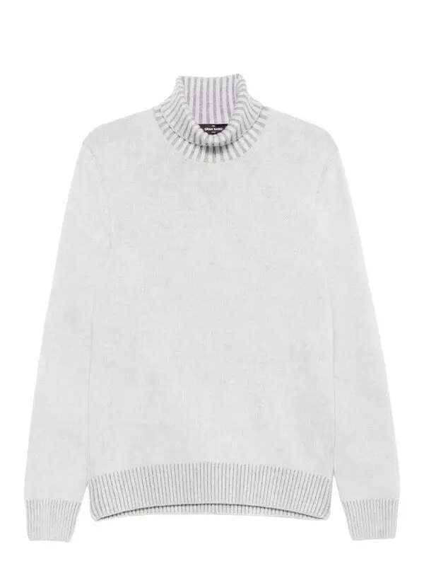 GRAN SASSO Ribbed-knit Turtleneck Sweater - Grey