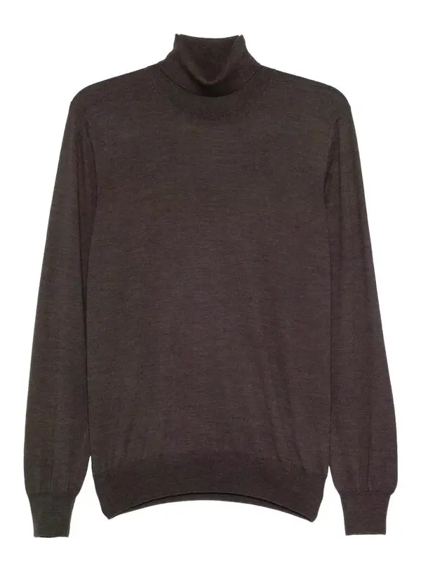 GRAN SASSO Turtleneck Top - Brown