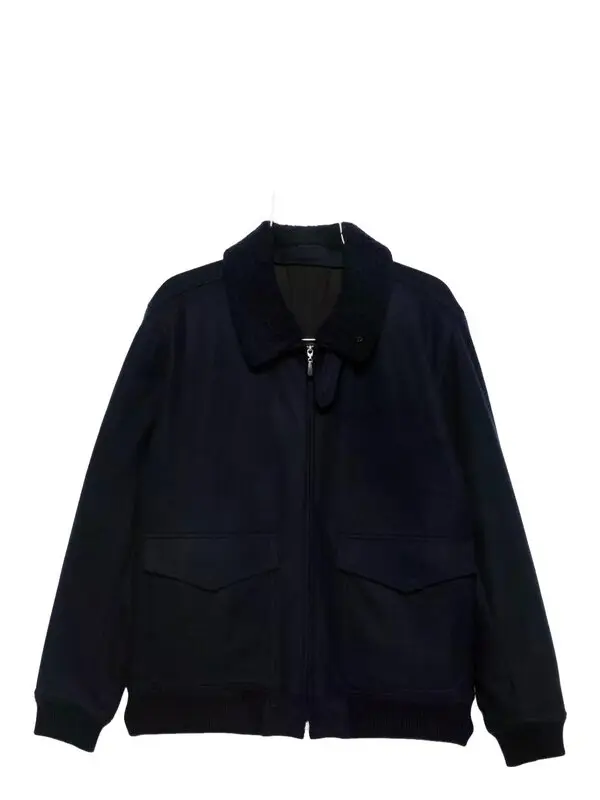 GRAN SASSO Wool Jacket With Fleece Collar - Blue
