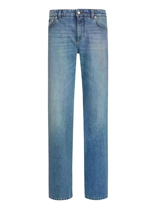 Dolce & Gabbana Logo-plaque Jeans - Blue