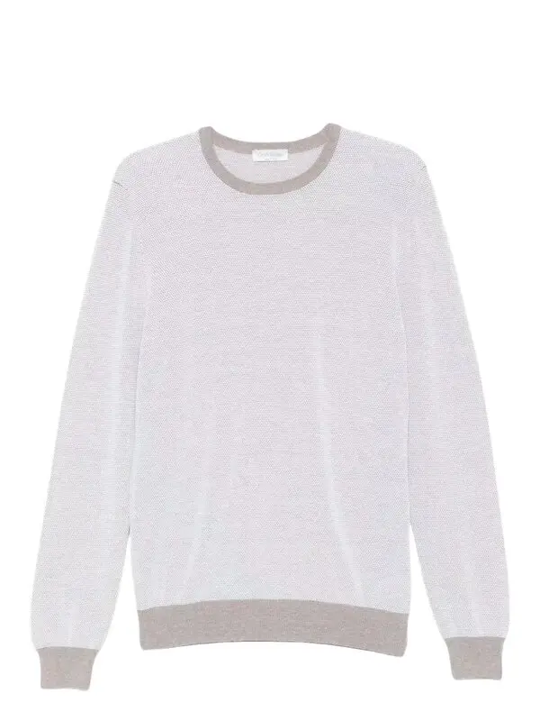 GRAN SASSO Textured Cotton Sweater - Grey