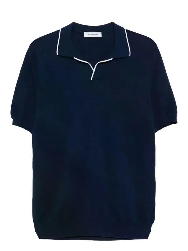 GRAN SASSO Short-sleeve Polo-collar T-shirt - Blue
