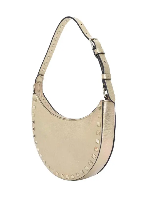 Valentino Garavani Rockstud Leather Shoulder Bag - Gold