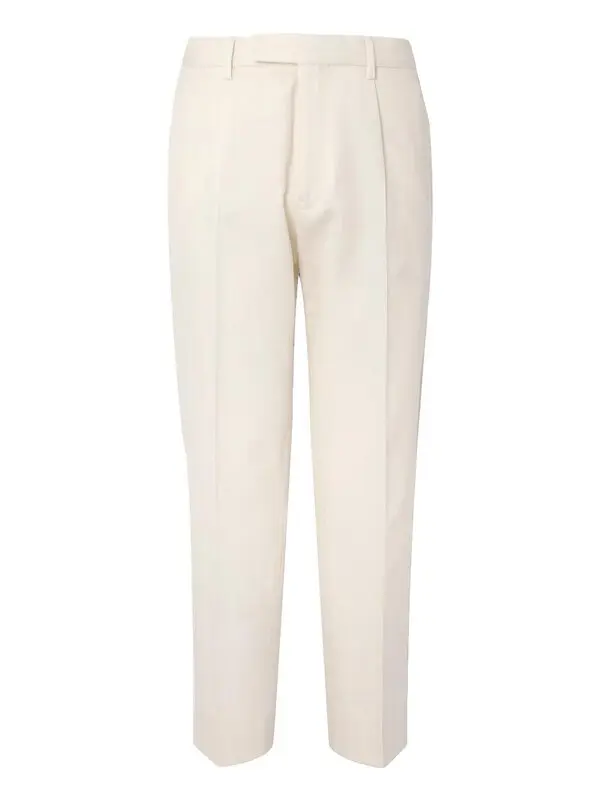 Zegna Straight-leg Cotton And Wool-blend Trousers - White