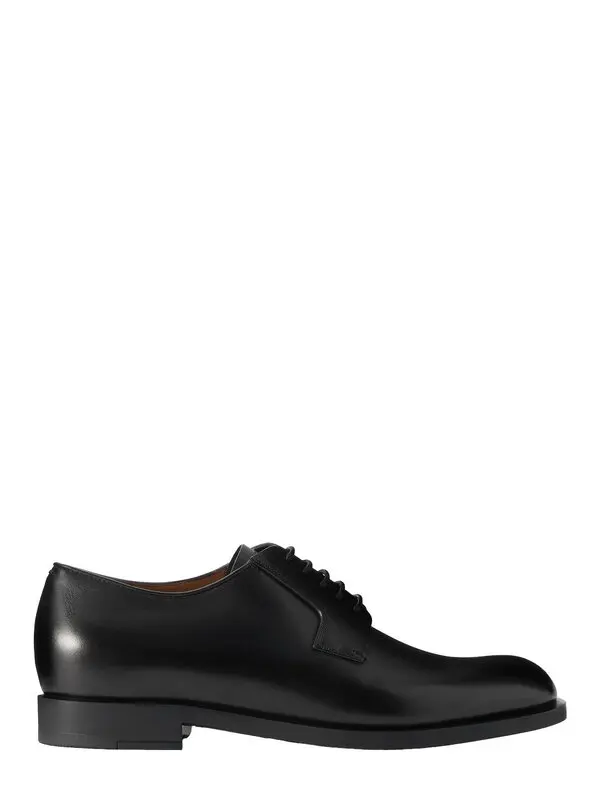 Zegna Leather Derby Shoes - Black