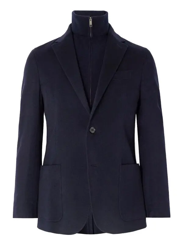 Zegna Layered Cashmere Blazer - Blue