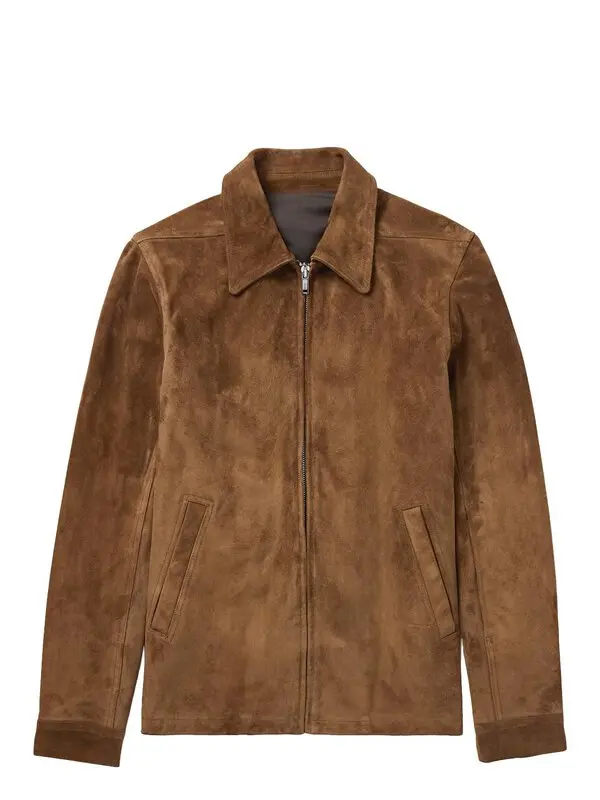 Rick Owens Brad Suede Bomber Jacket - Brown