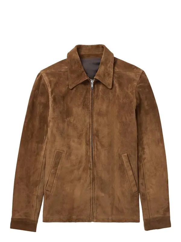 Rick Owens Brad Suede Bomber Jacket - Brown