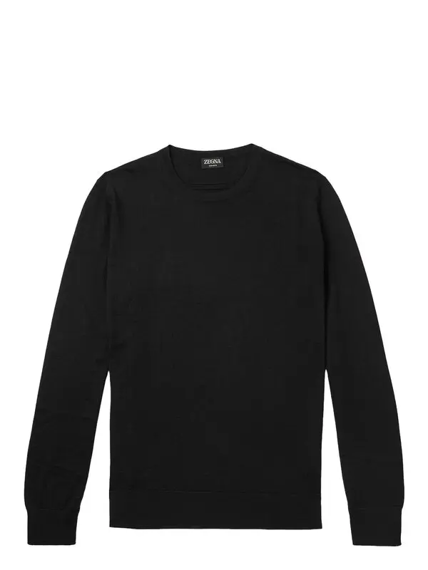 Zegna Cashmere And Silk-blend Sweater - Black