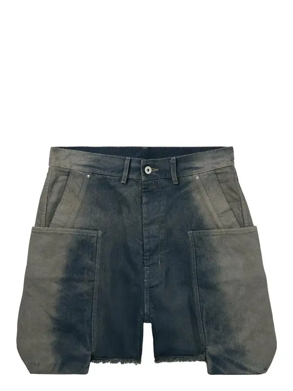 Rick Owens Stefan Straight-leg Denim Cargo Shorts - Blue