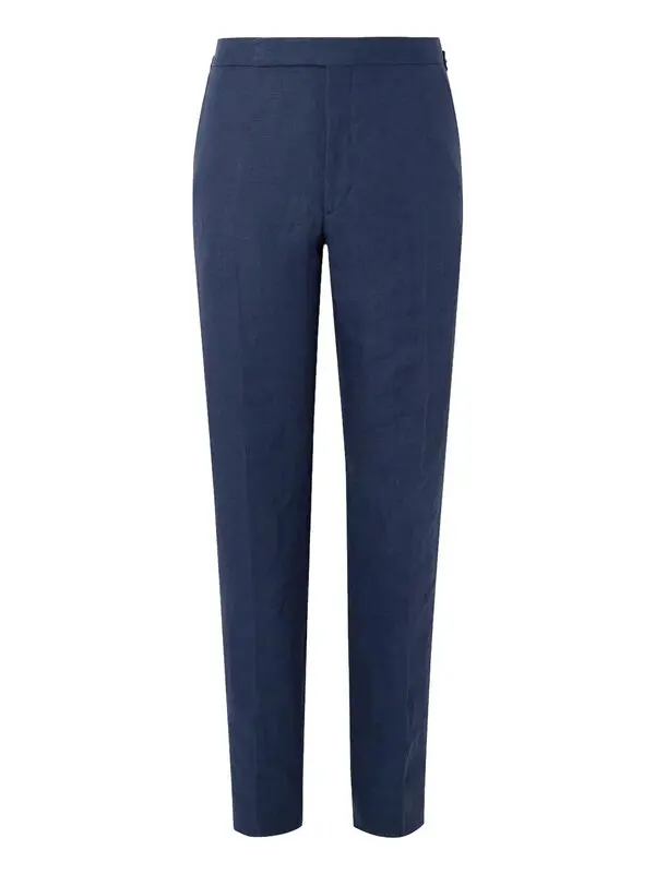 Ralph Lauren Purple Label Linen Suit Trousers - Blue