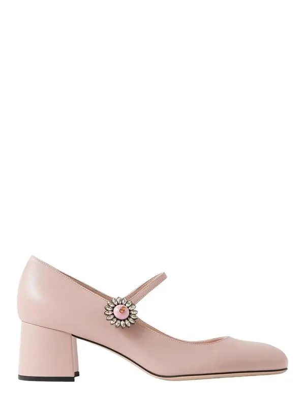 Valentino Garavani 55 Embellished Leather Mary Jane Pumps - Pink
