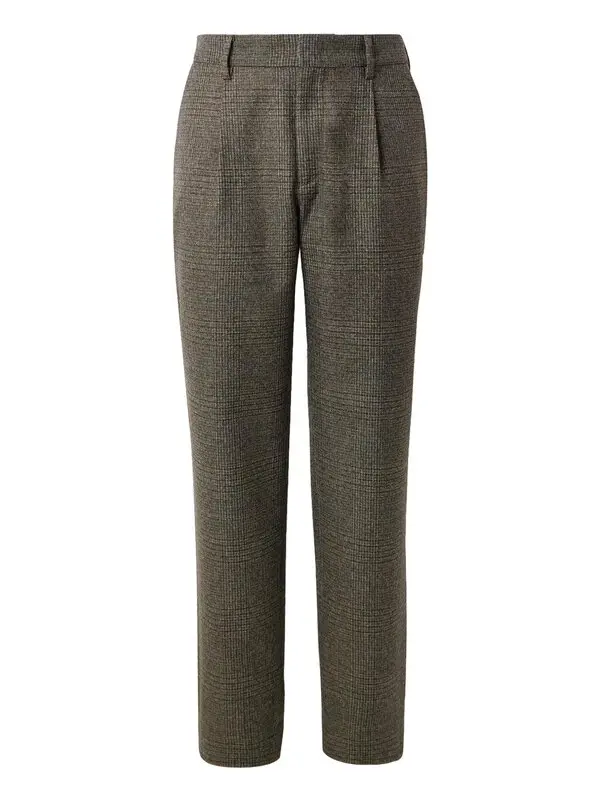 Barena Venezia Straight-leg Prince Of Wales Checked Virgin Wool Trousers - Gray