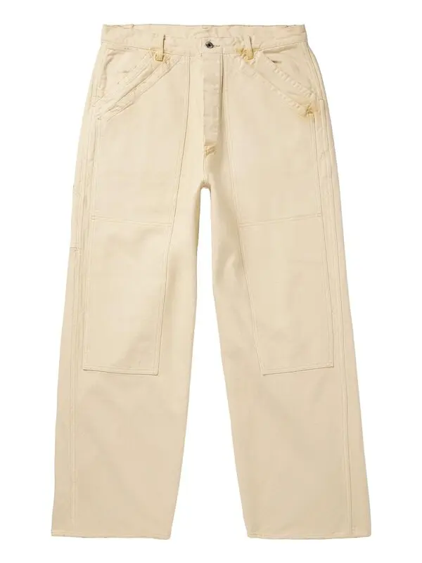 A.PRESSE Vintage Double-knee Wide-leg Jeans - Neutrals