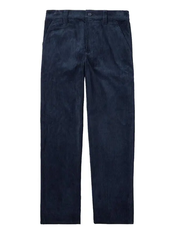 A.p.c. Fergus Straight-leg Cotton-blend Corduroy Trousers - Blue