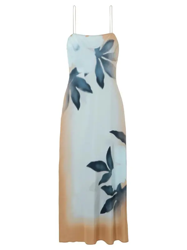 Sir The Label Floral-print Silk Maxi Dress - Blue
