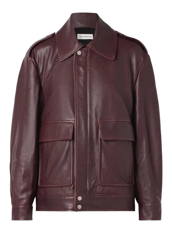 Nour Hammour Drey Leather Jacket - Purple
