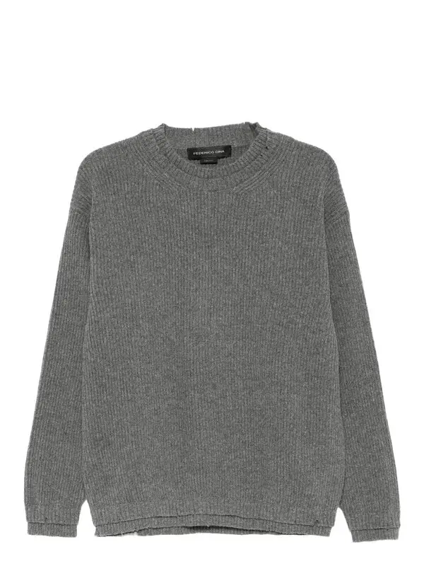 FEDERICO CINA Ribbed Wool Sweater - Grey