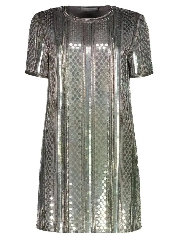 Alberta Ferretti Sequin-embellished Mini Dress - Silver