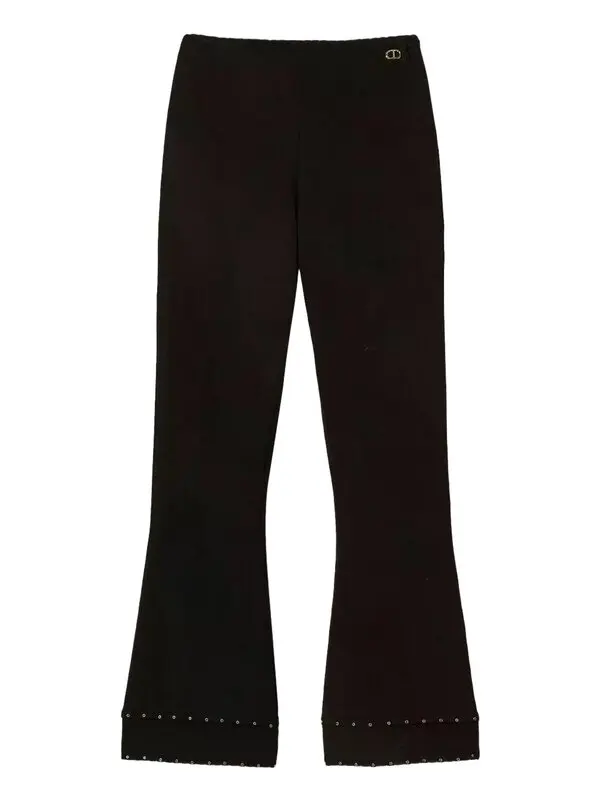 TWINSET Rhinestone-embellished Flared Trousers - Black