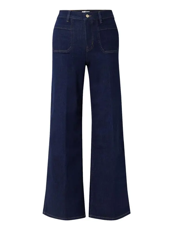 FRAME Le Slim Palazzo Modernist Pocket High-rise Wide-leg Jeans - Blue
