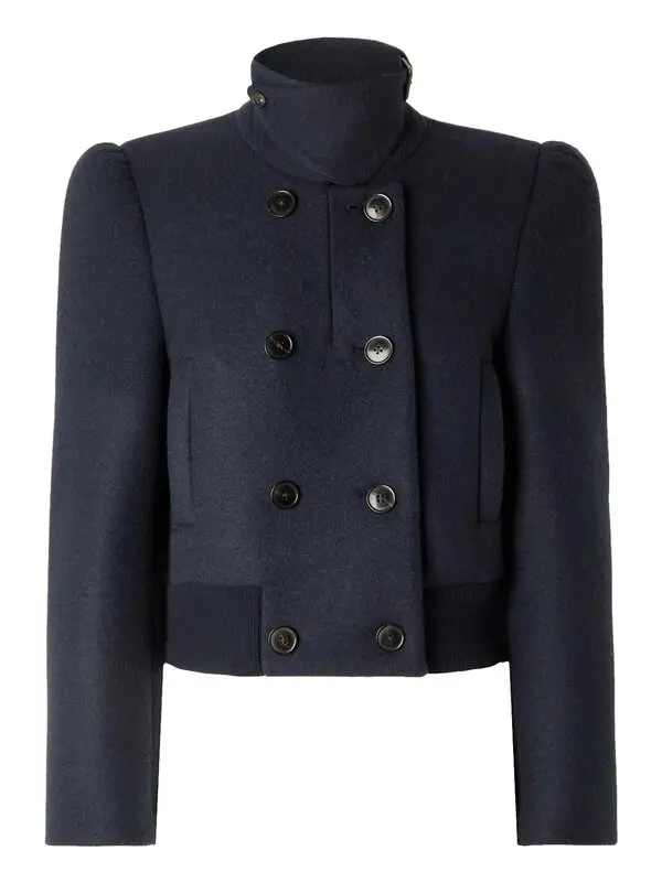 Dries Van Noten Felt Military Jacket - Blue