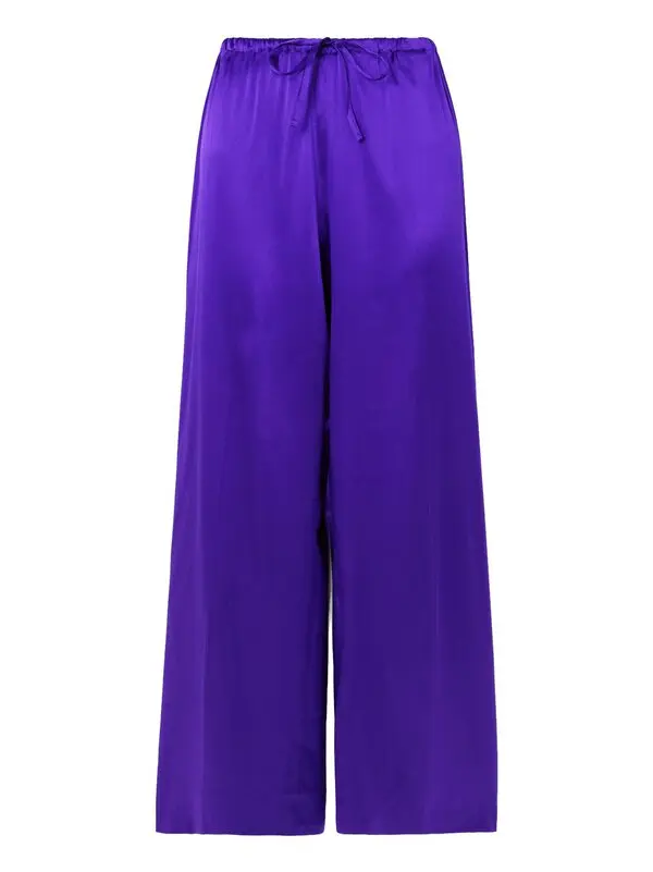 Dries Van Noten Silk-blend Satin Straight-leg Pants - Purple
