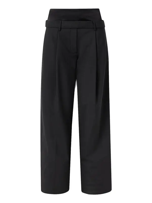 ESSE STUDIOS Portia Duo Layered Straight-leg Pants - Black