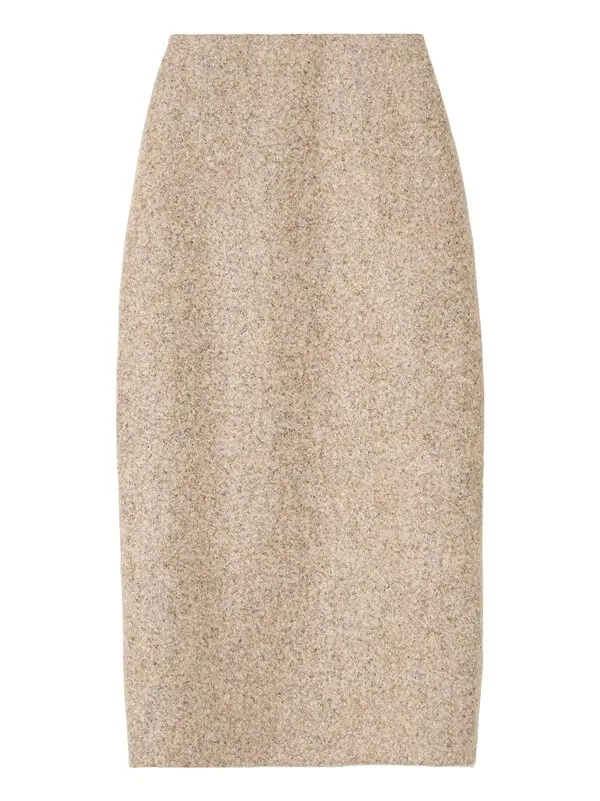 BLAZÉ MILANO Sussex Alpaca And Wool-blend Midi Skirt - Neutrals