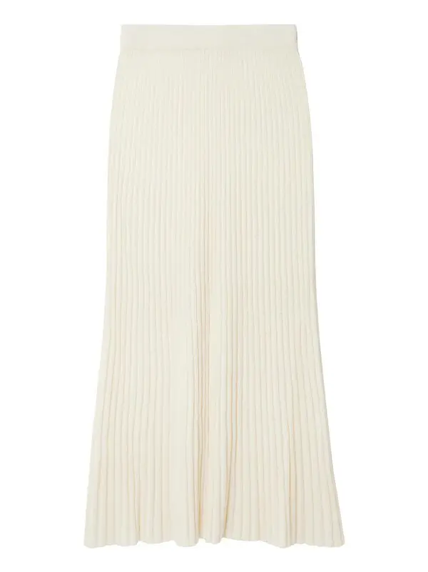 Arch4 Nellie Ribbed Midi Skirt - Ivory