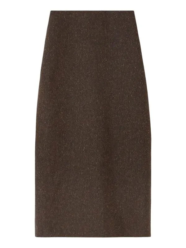 BLAZÉ MILANO Sussex Wool-blend Midi Skirt - Brown