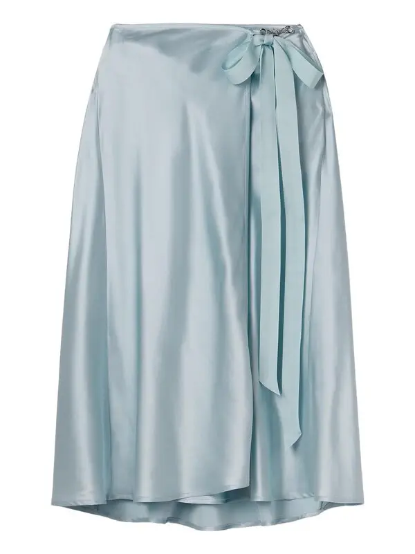 Acne Studios Silk-satin Midi Wrap Skirt - Blue