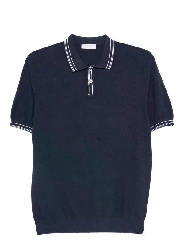 GRAN SASSO Cotton Polo Shirt - Blue