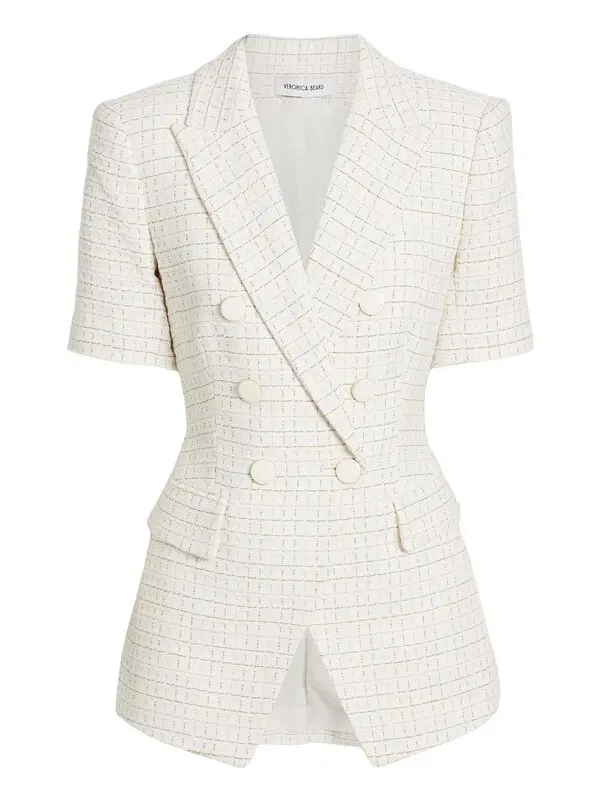 Veronica Beard Atwood Double-breasted Cotton-tweed Jacket - Ivory