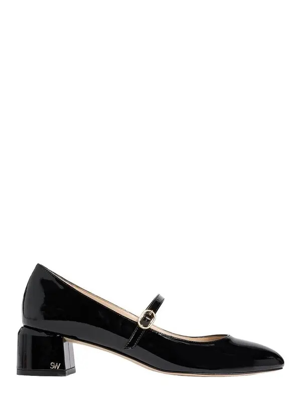 STUART WEITZMAN Gabby 45 Patent-leather Mary Jane Pumps - Black