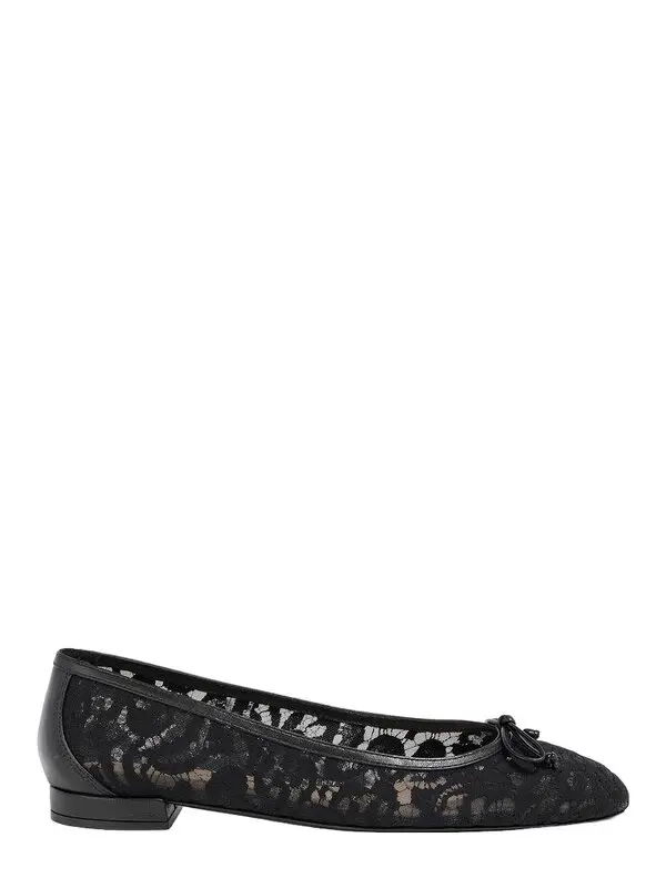 STUART WEITZMAN Arabella Lace Ballet Flats - Black