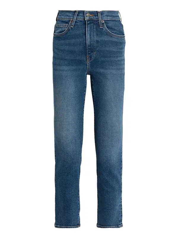 Veronica Beard Ryleigh Cropped Straight-leg Jeans - Mid Denim