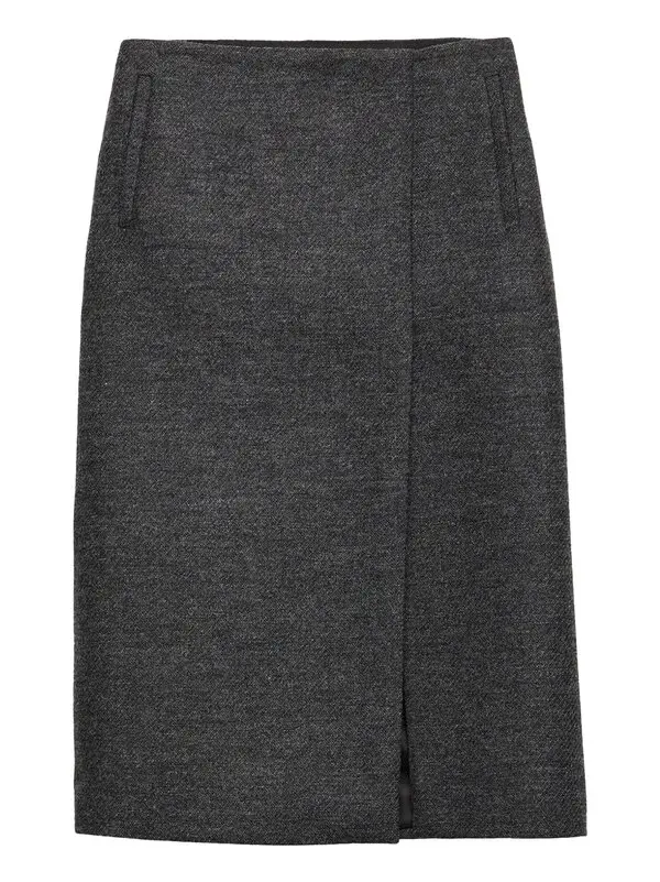 Prada Rush Stitch Midi Skirt - Grey