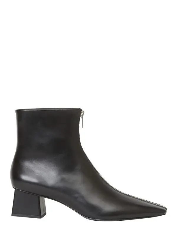 Simkhai Ryder Leather Zip Ankle Booties - Black