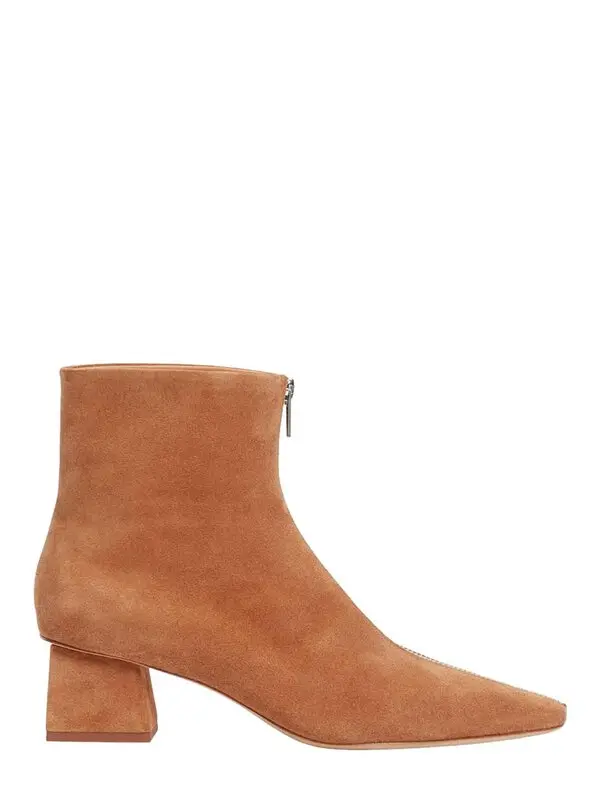 Simkhai Ryder Suede Zip Booties - Chestnut